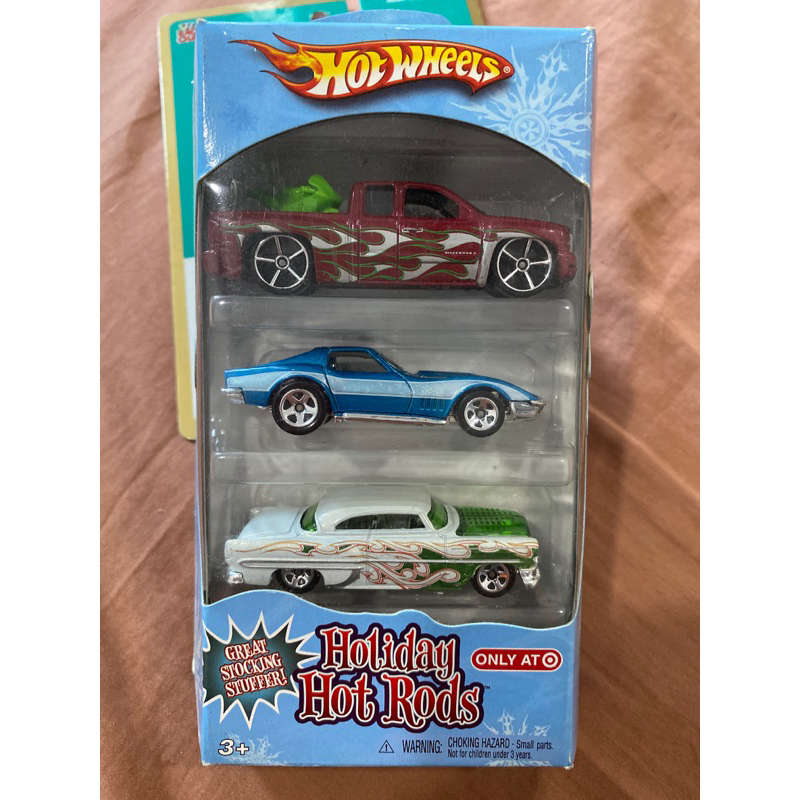 Hot Wheels Holiday Hot Rods 3 Pack Chevy Silverado, 69 Corvette ...
