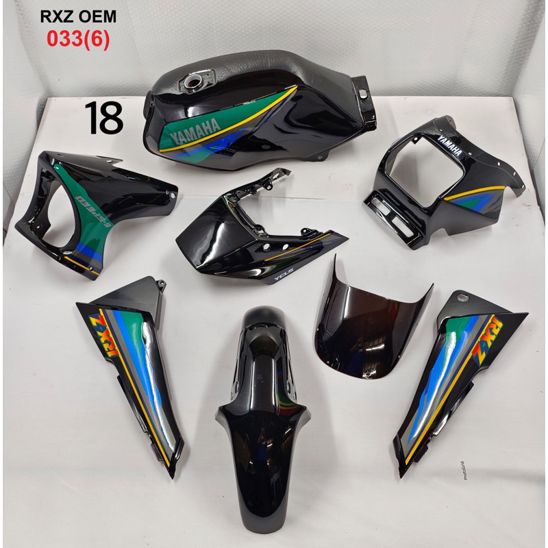 YAMAHA RXZ 5 SPEED BODY COVER SET OEM ( STICKER TANAM ) RED BLUE GREEN ...