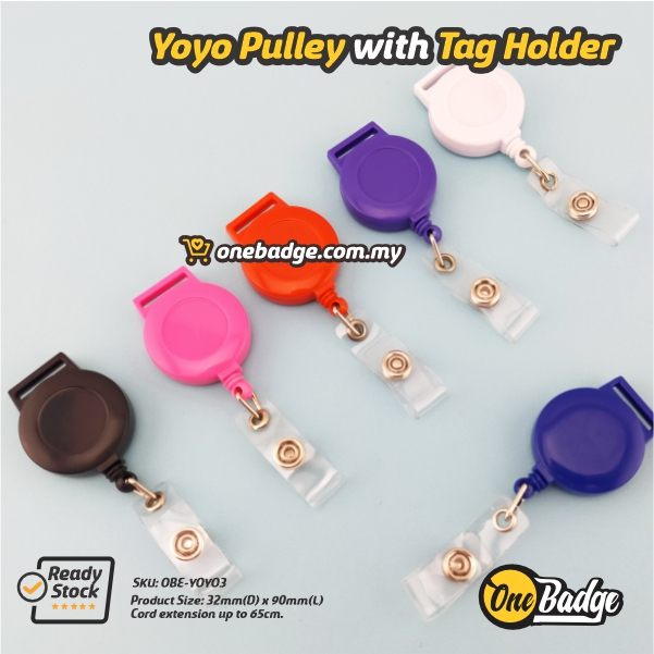 Yoyo Pulley with Tag Holder | Yoyo Tag | Round Shape ID Card Pulley ...