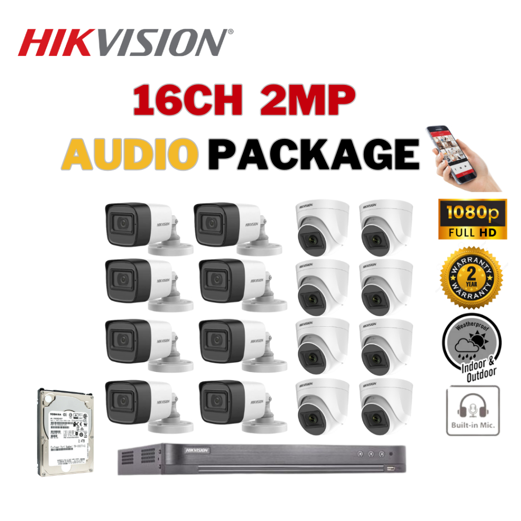 HIKVISION CCTV SET (World No. 1) 16CH 2MP Audio iDS-7216HQHI-M2/S/DS ...