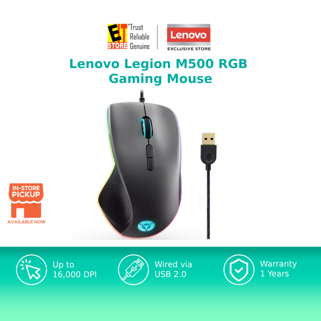 Lenovo Legion M500 RGB Gaming Mouse 16,000 DPI / USB 2.0 / 1Y Warranty ...