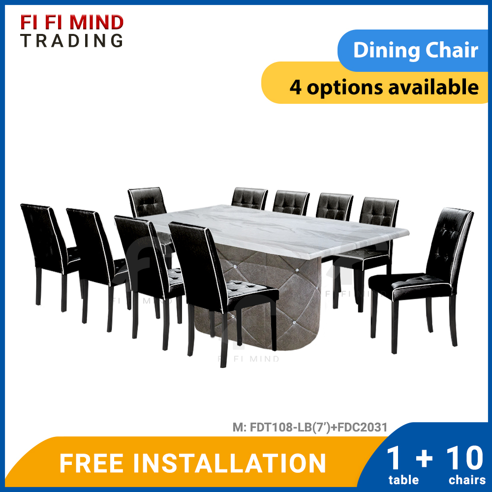 Jerrie Marble Dining Table Set/ Dining Table 6 Seater/ Meja Makan 6 ...