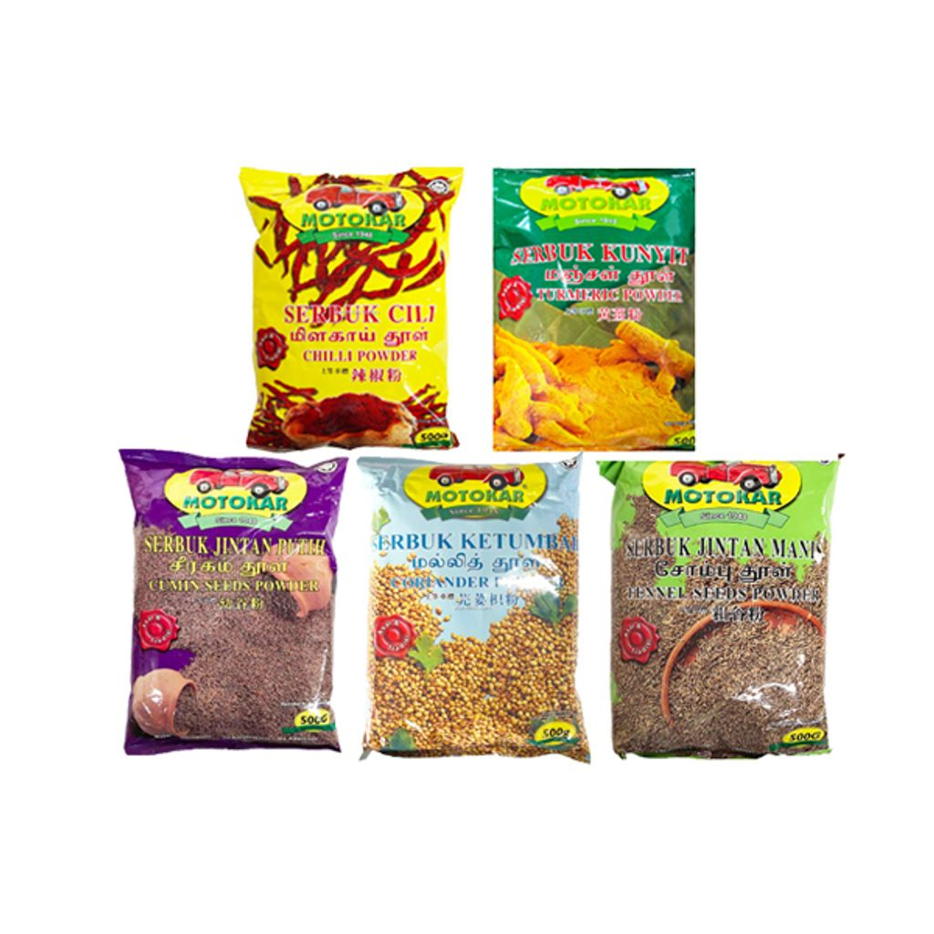 MOTOKAR Serbuk/Powder [500GM] (Serbuk Cili/Serbuk Kunyit/Serbuk Jintan ...