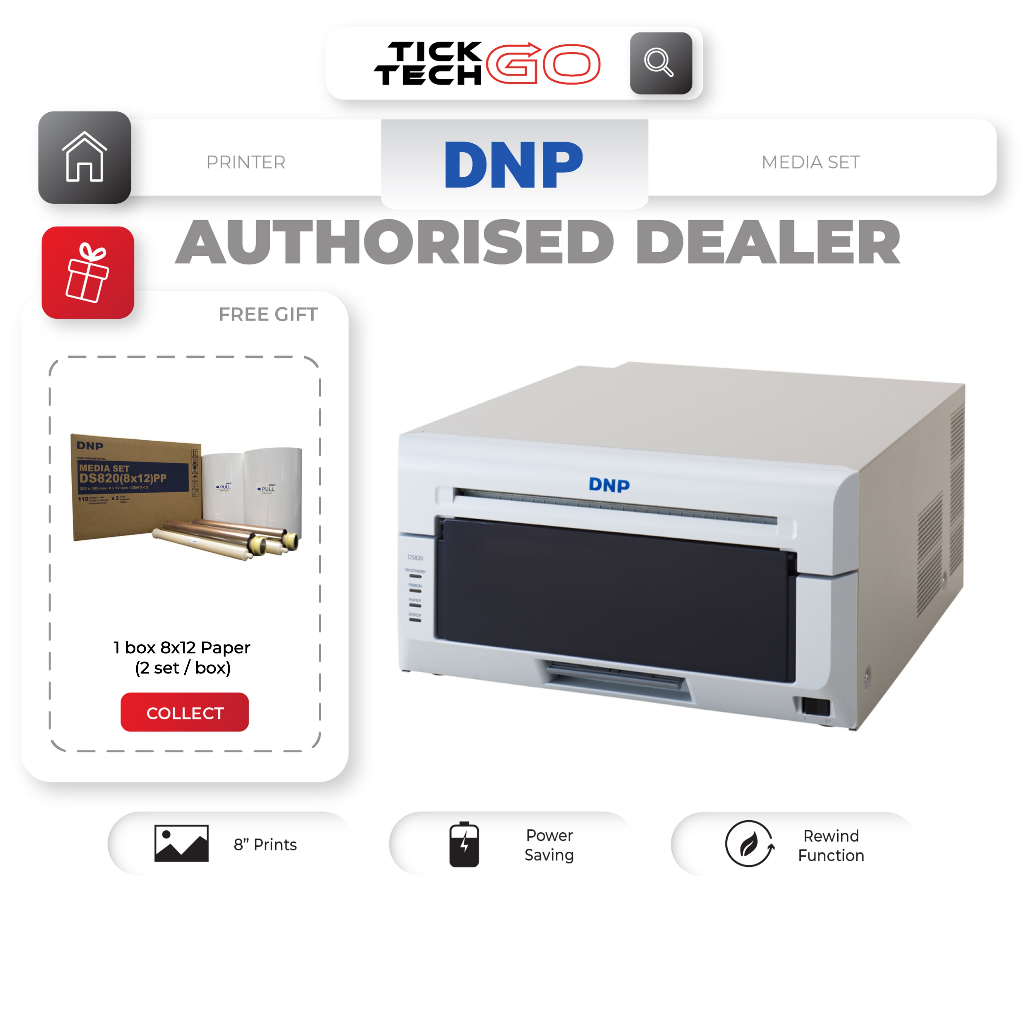 [OFFER] DNP DS-820 Printer - FOC 1 BOX 8X12 Paper (2 set/box) - 110 pcs ...