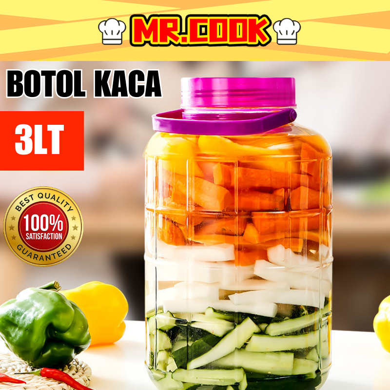 [MR.COOK] 3 Liter Bottle Kaca Air Tebal Balang Kaca Glass Bottle ...