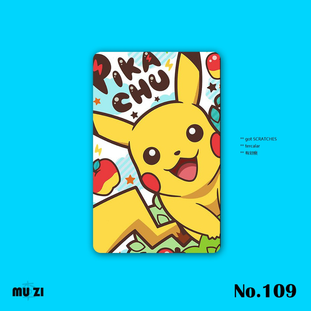 Pokemon Pikachu TnG Card STICKER NFC STICKER Waterproof Thick Hard ...