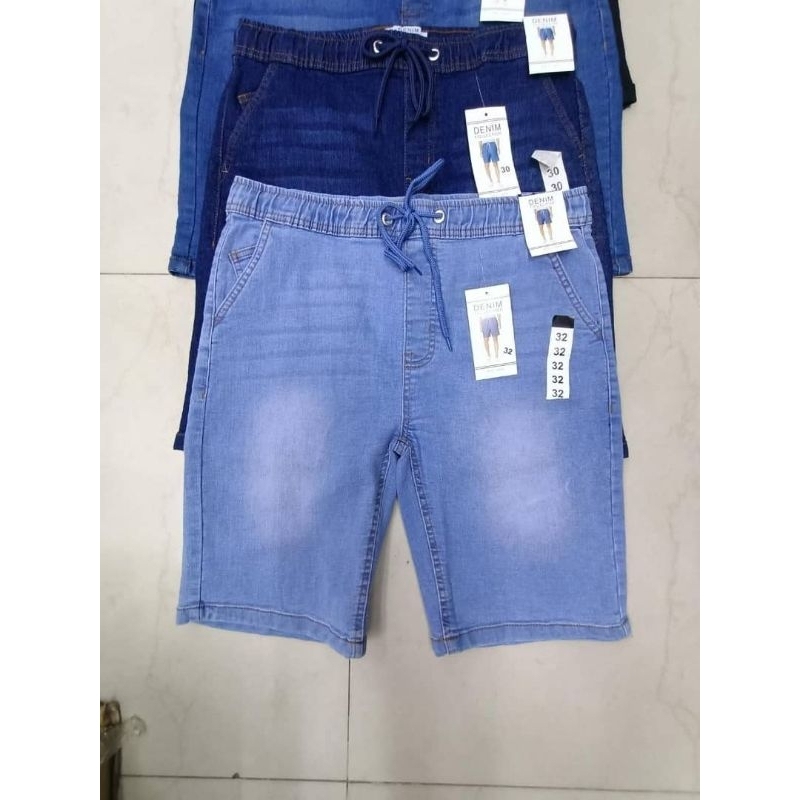 seluar pendek lelaki pinggang getah men's short pent denim pinggang ...
