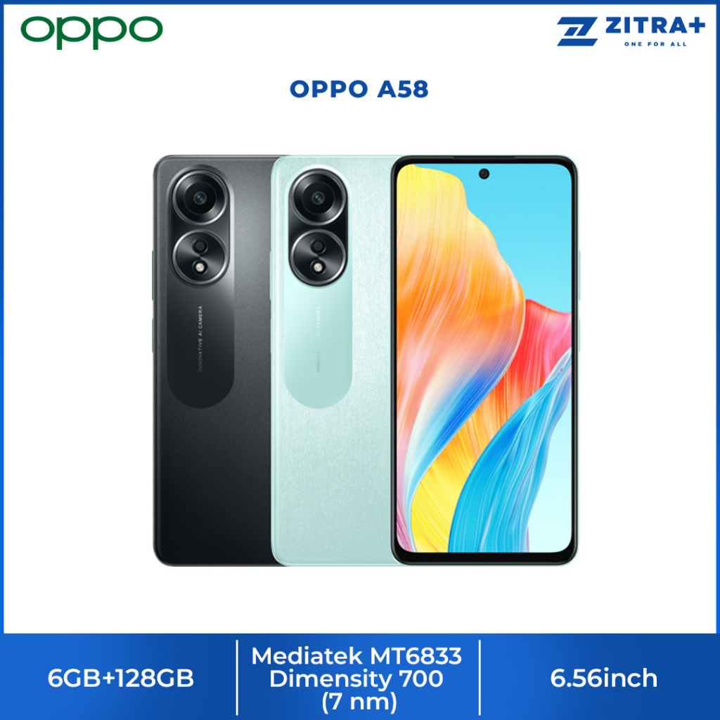 OPPO A58 6GB+128GB | 6.72" FHD+ Sunlight Display | 50MP AI Camera | RAM ...