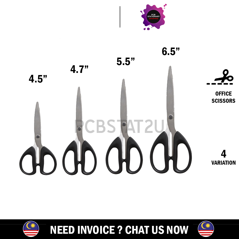 Stainless Steel Scissors Sharpness 4.5"/5"/6"/7.5" - (1's) Gunting ...