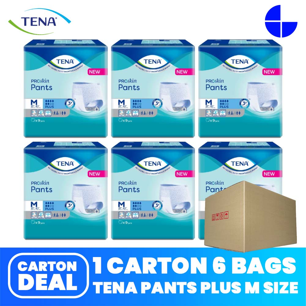 Tena PROskin Pants Plus Adult Diapers M9 (M Size) / L8 (L Size) / XL12 (XL Size) [Carton Deal ...