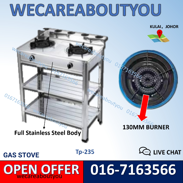 Heavy Duty Double Stainless Steel 130MM Burner Gas Stove Cooker Stand ...