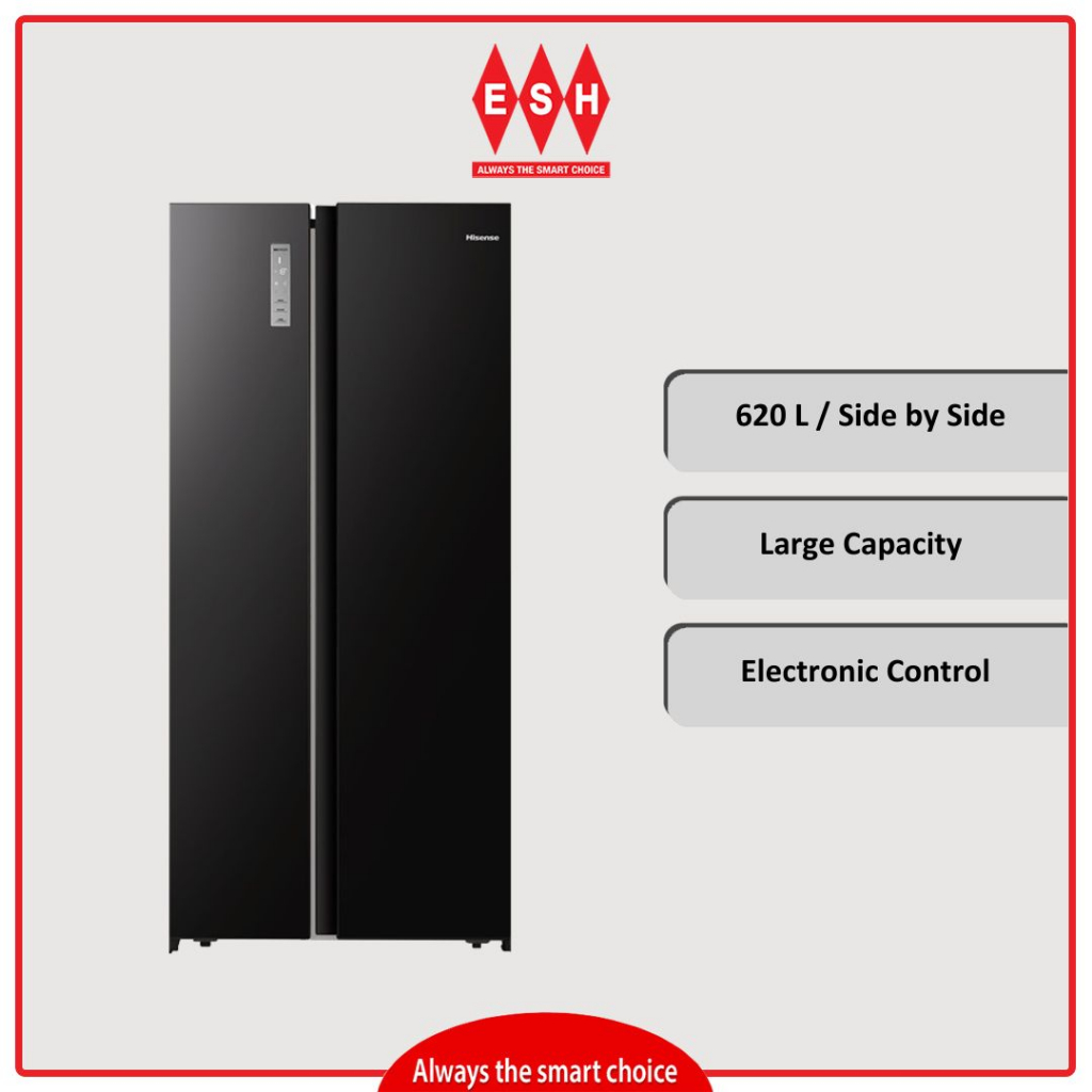 Hisense RS666N4ABNIV 620L Side by Side Refrigerator | ESH | Shopee Malaysia