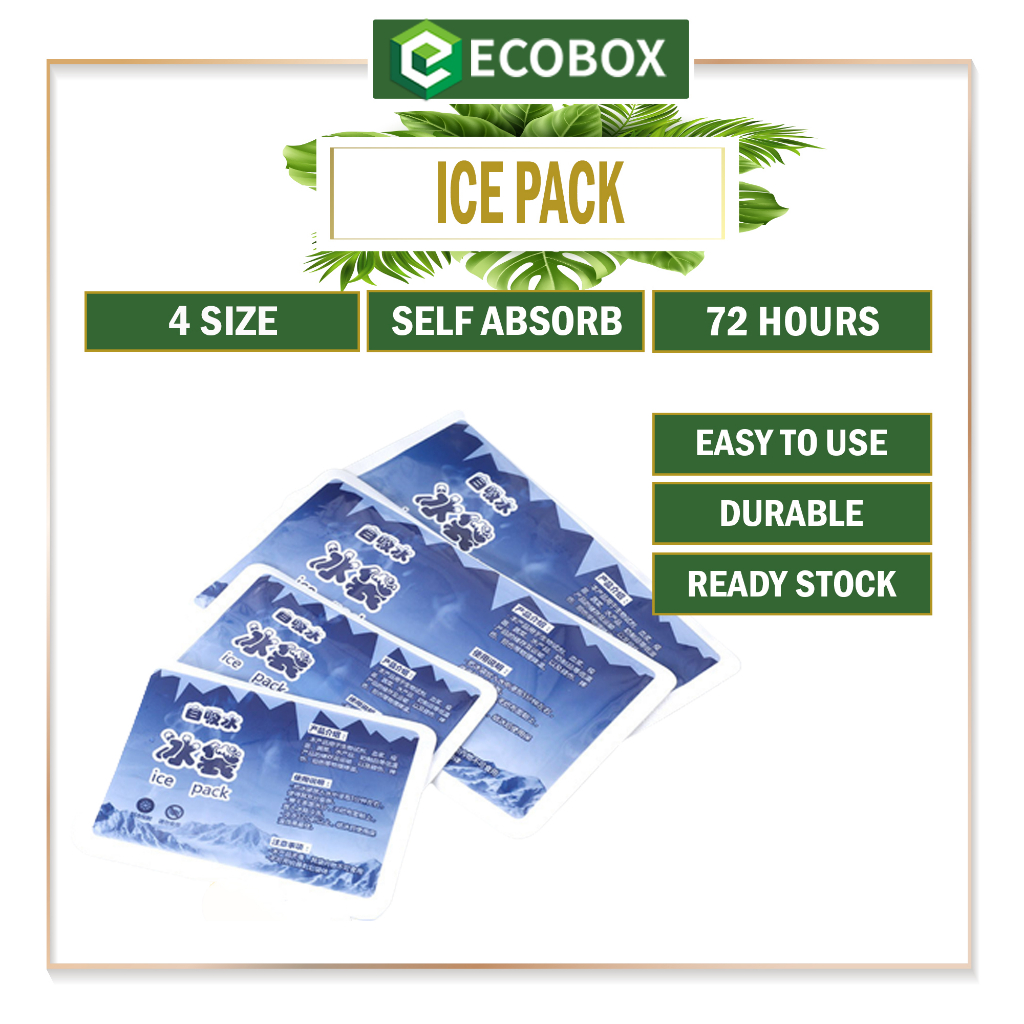 ECOBOX Reusable Ice Bag Pack Water Self Absorb Cooler Frozen Food ...