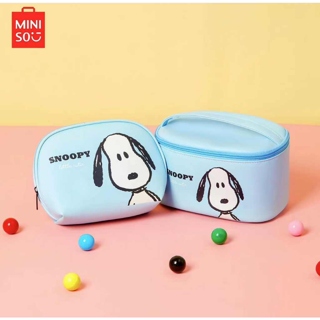 Miniso Snoopy Summer Travel Collection Barrel Cosmetic Bag | Shopee ...
