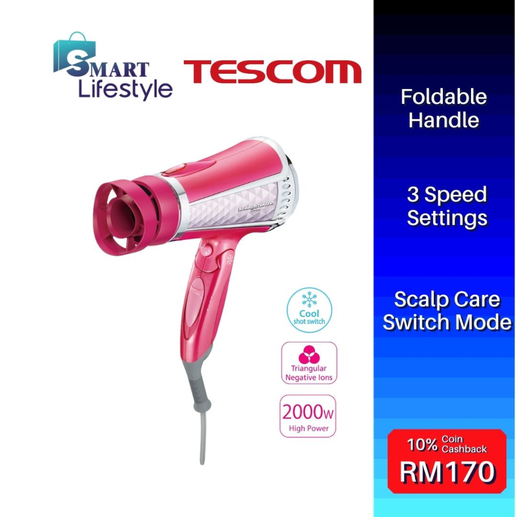 TESCOM Ion Hair Dryer (2000W) NTID95 | Shopee Malaysia