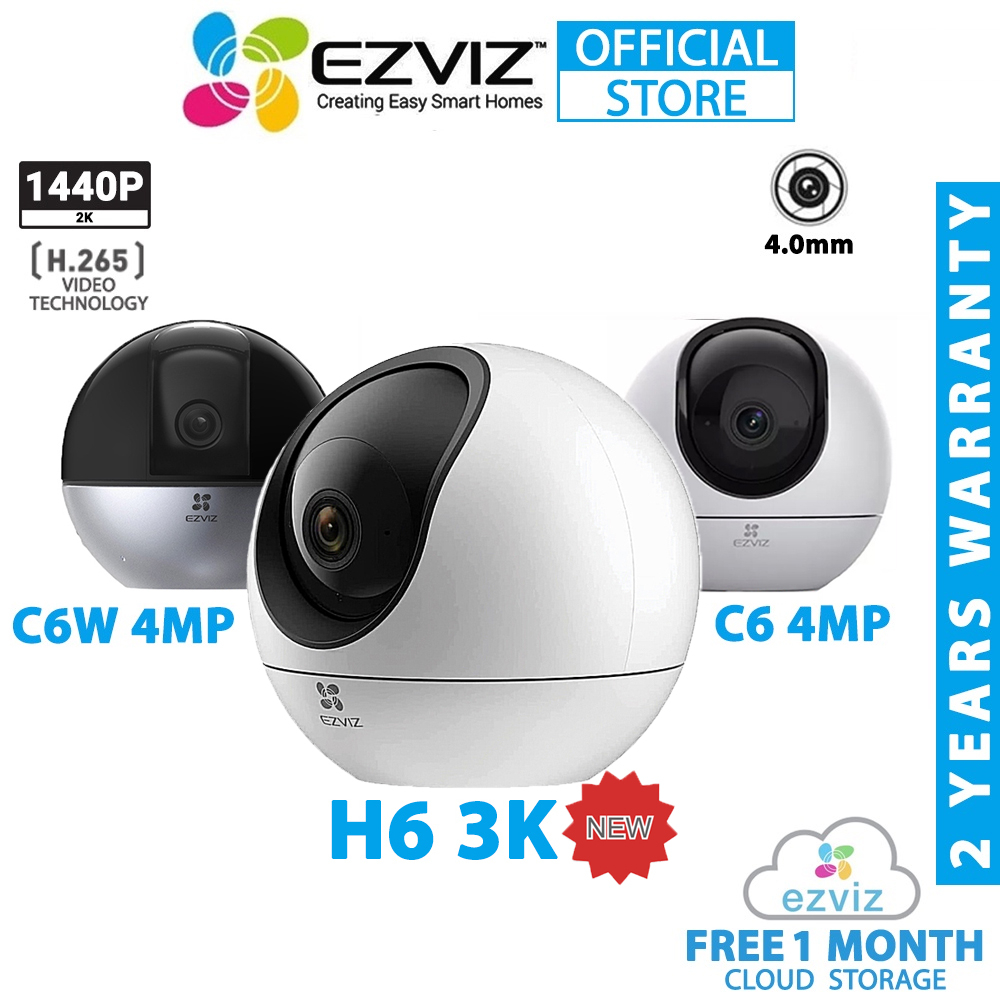 EZVIZ C6 2K⁺ 4MP C6W 1440P H6 3K 5MP Pan & Tilt Two Way Talk Night Vision Home WiFi Indoor ...