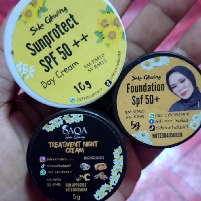 PRODUK MURAH!!! SAKA GLOWING FOUNDATION / SUNPROTECT DAY CREAM SPF 50 ...