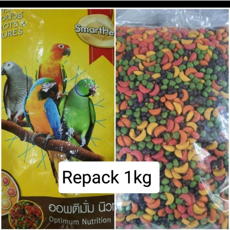 1kg Parrot food.fruits blend(Smartheart)for all bird,sugar glider,tupai ...