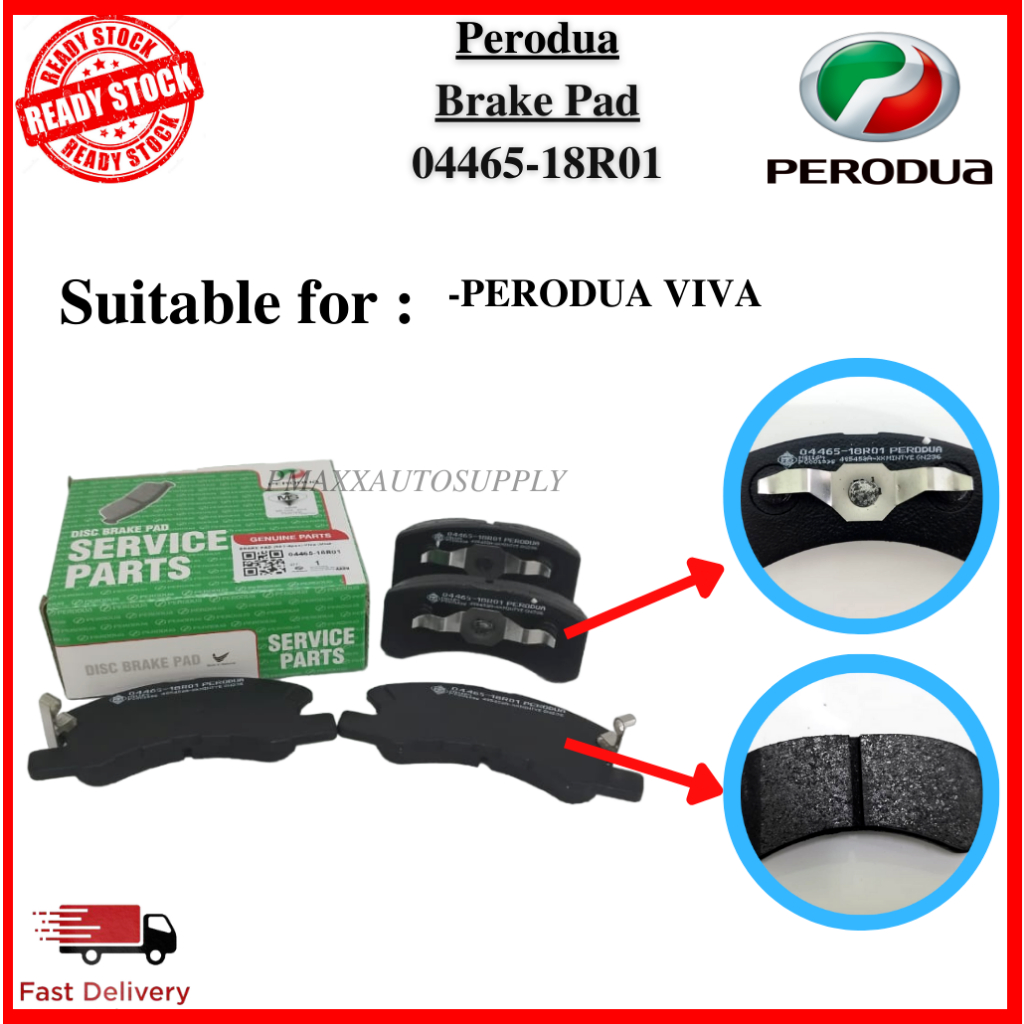 Original Perodua Viva ( All Type ) Front Brake Pads ( 04465-18R01 ...
