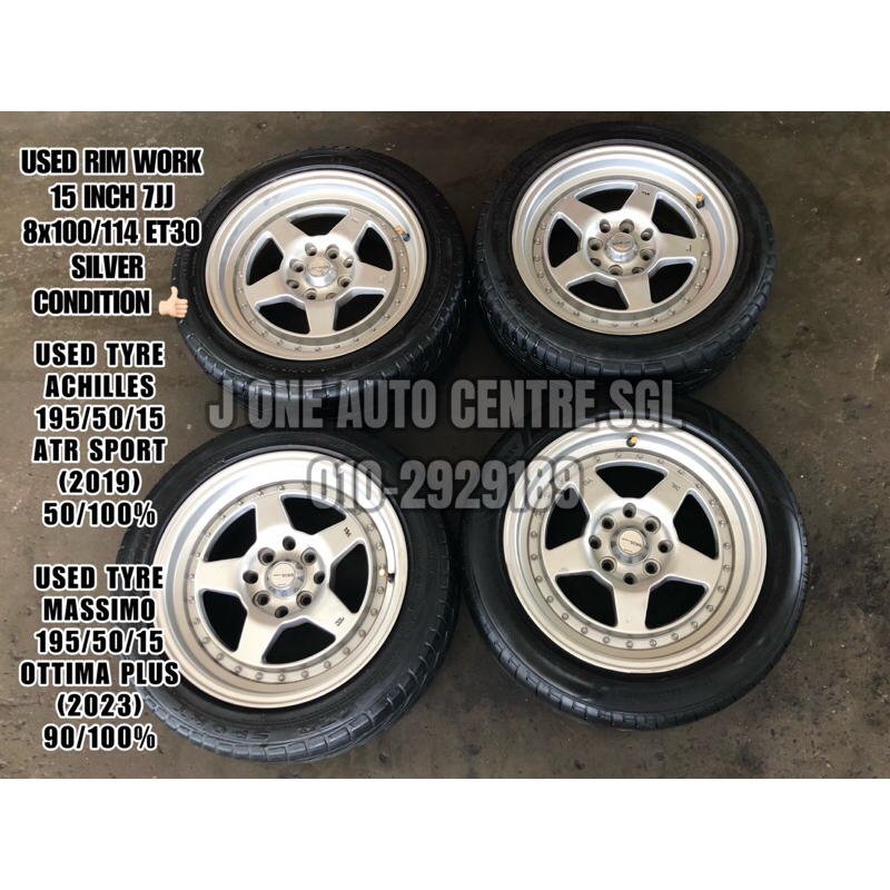 USED RIM WORK 15inch with tyre 195/50/15 for axia bezza myvi alza exora ...
