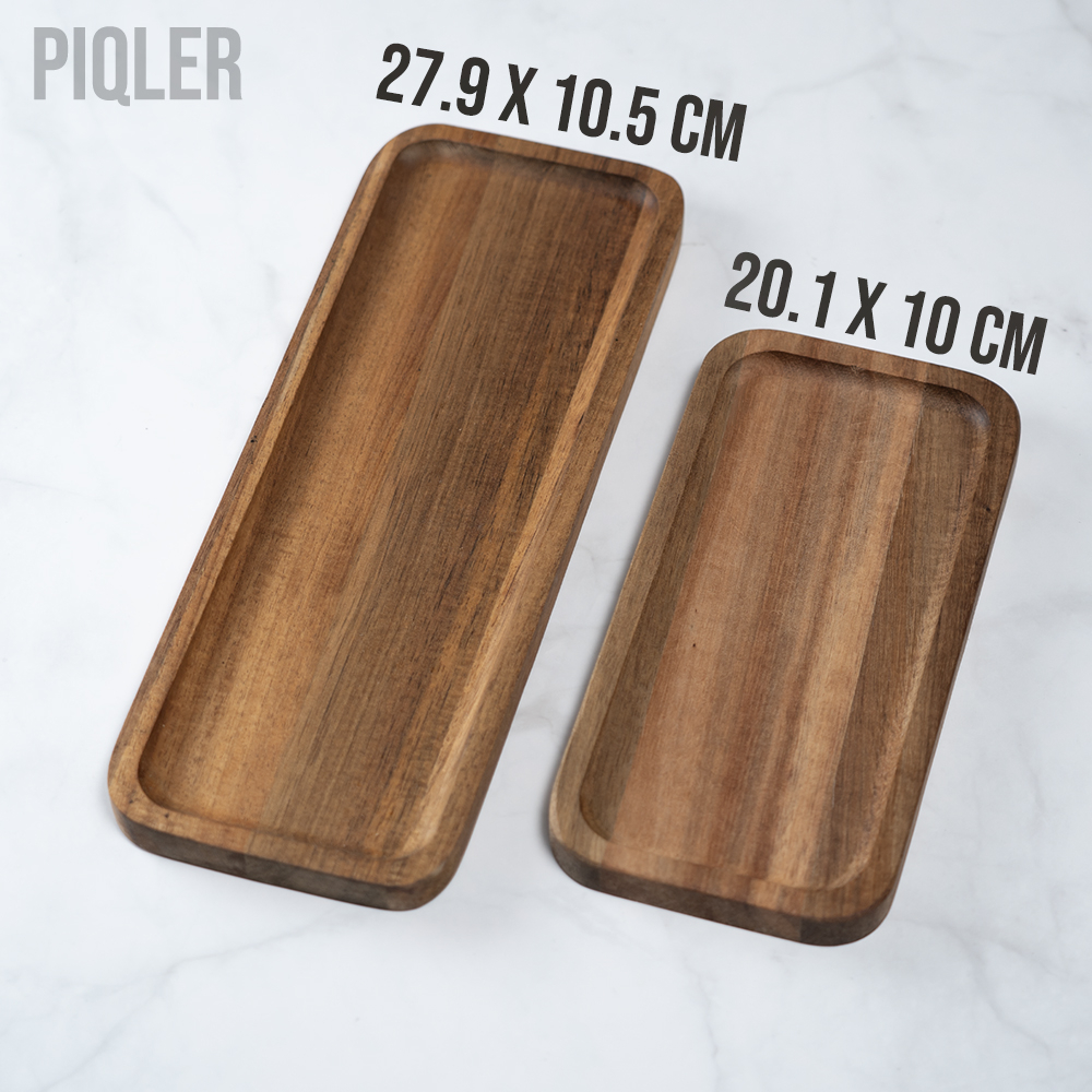 Reactangular Wood Plate Walnut Color Design Segi Empat Pinggan Kayu ...