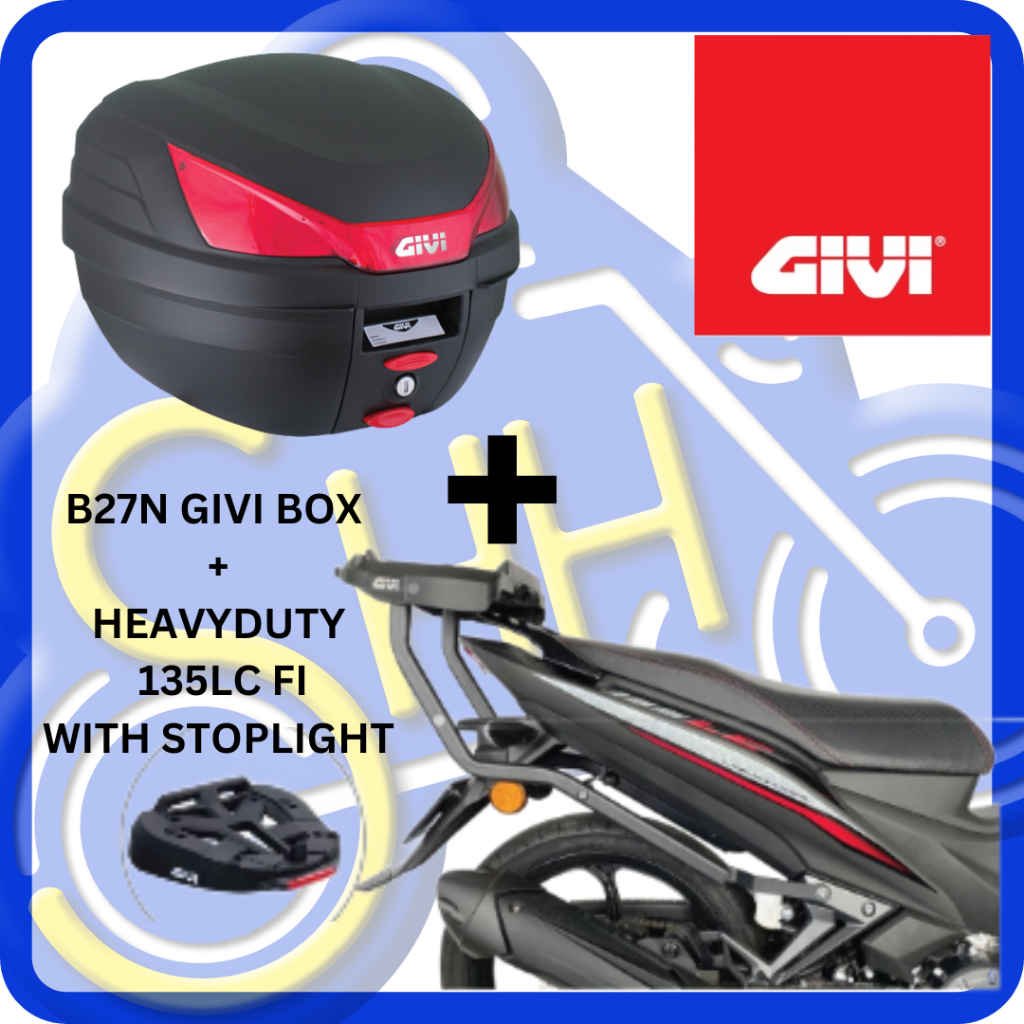 ORIGINAL GIVI LIMITED BOX B27N WITH HEAVYDUTY YAMAHA 135LC FI V8 TOP ...