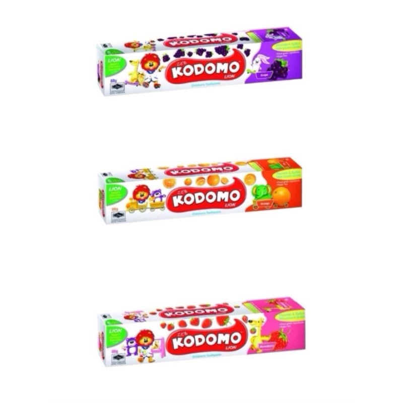 Kodomo Lion Children's Toothpaste Grape/Orange/Strawberry (80g ...