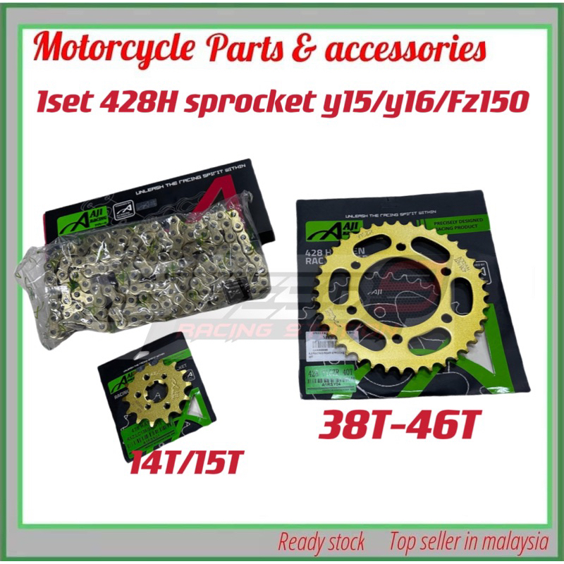 1set aji racing sprocket 428H y15 y16 Fz150 spocket set | Shopee Malaysia