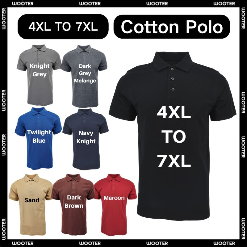 (4XL-7XL) Plus Size Cotton Polo T Shirt Polo Shirts Baju Lelaki ...