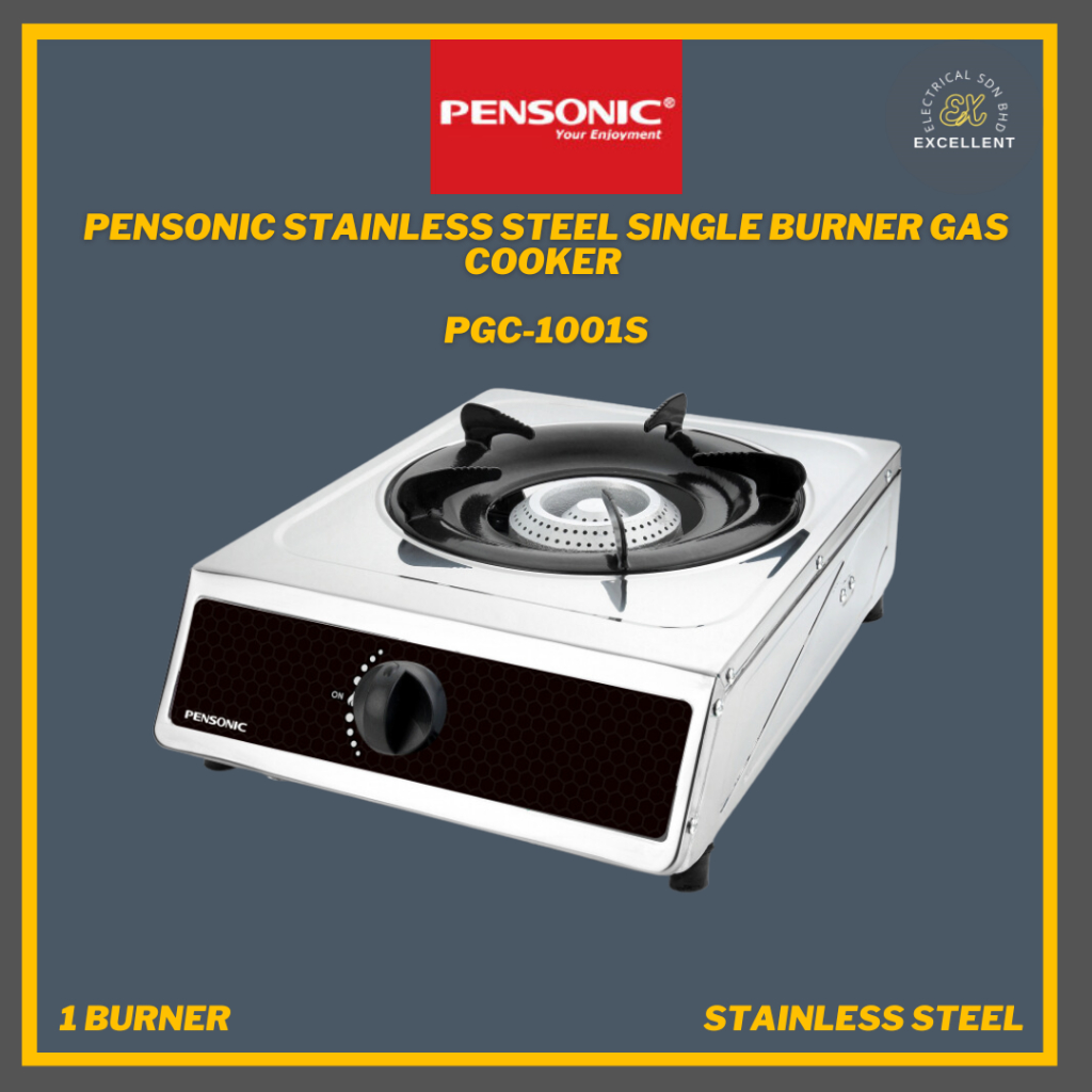 PENSONIC STAINLESS STEEL SINGLE BURNER GAS COOKER | PGC-1001S | Shopee ...