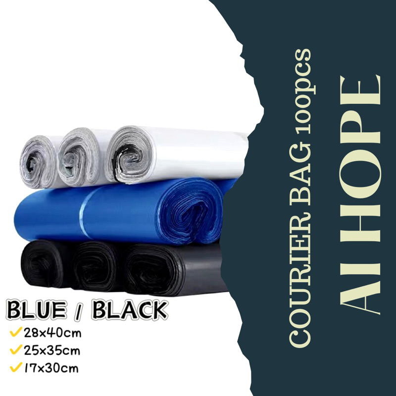 (RUGI SELL)100pcs Blue Plastic Courier Bag Parcel bag package delivery ...