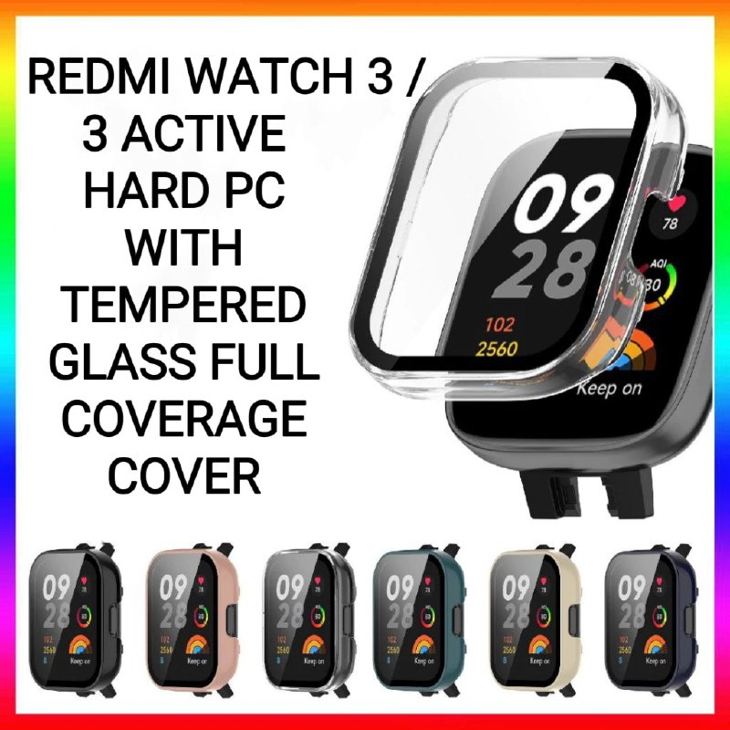 Redmi Watch 3 / 3 Active / 3 Lite Hard PC With Tempered Glass Full ...