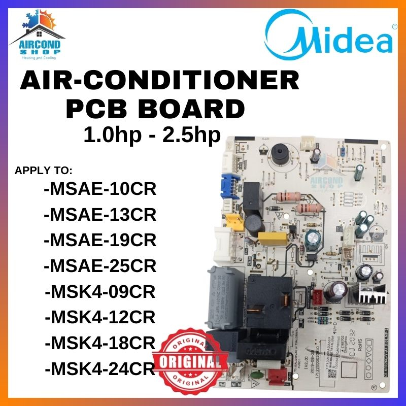MIDEA AIR-CONDITIONER PCB BOARD 1.0HP - 2.5HP ORIGINAL 100% MSAE-10/19 ...