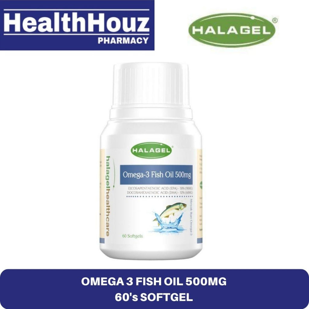 HALAGEL, Omega 3 Fish Oil 500mg - 60's Softgel | Shopee Malaysia