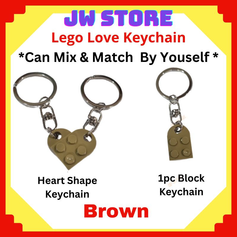 Love Heart Key Ring Cute Love Heart Brick Pendant Lego Type Lego Love ...