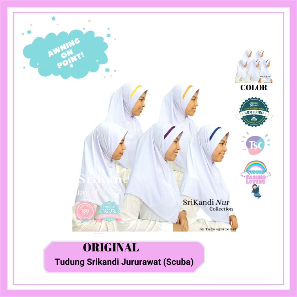 TudungSiComel Tudung Jururawat Line Oren /Tudung Misi / Tudung Nurse ...