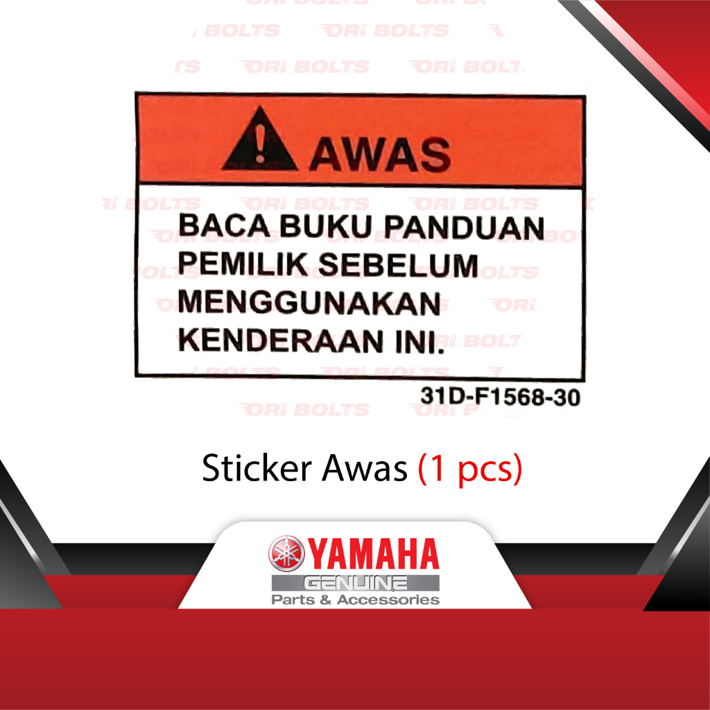 Yamaha Original Tulisan Emblem Logo Sticker Label Amaran Perhatian Awas ...