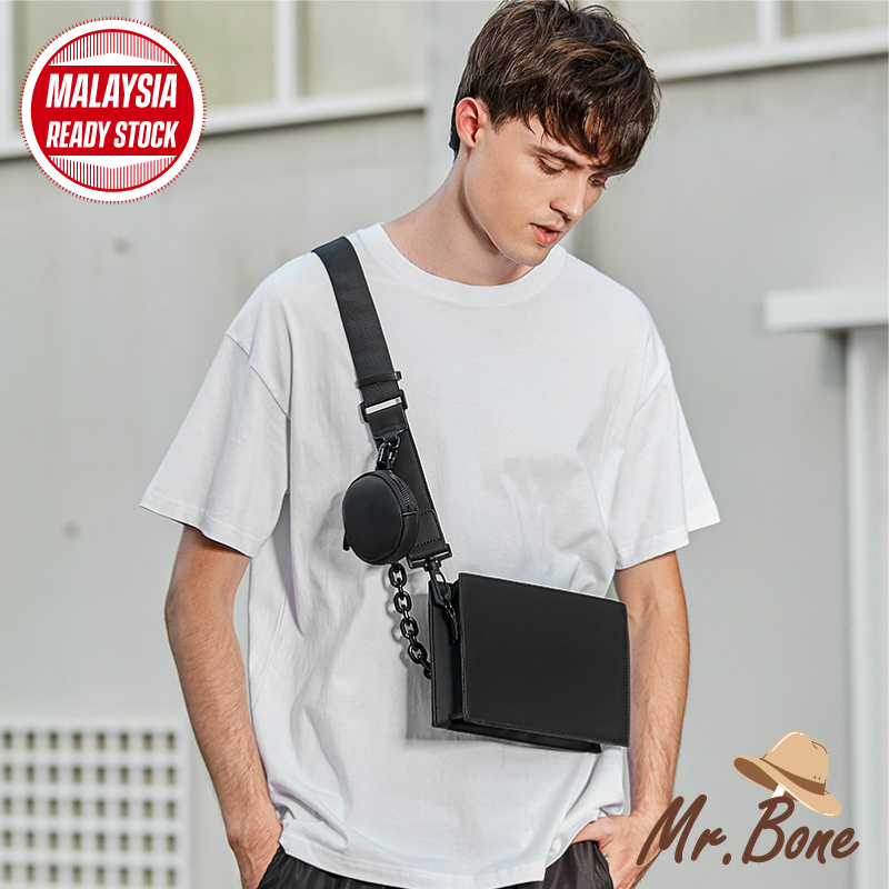 Men PU Leather Crossbody Sling Messenger Bag Male Sling Shoudler Casual ...