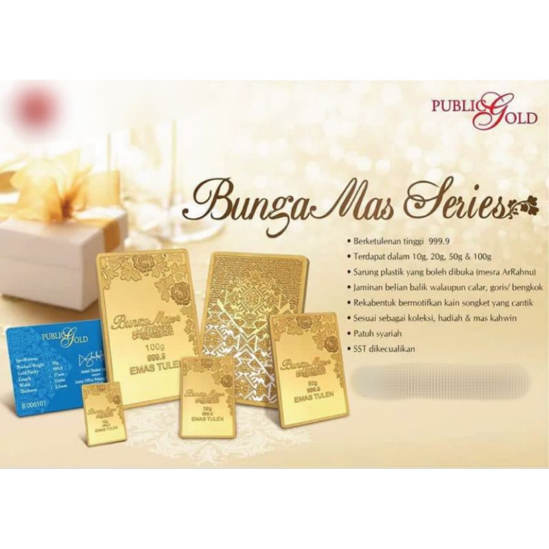 Public Gold PG Gold Bar (Au 999.9) 24K - Bunga Mas Edition | Shopee ...
