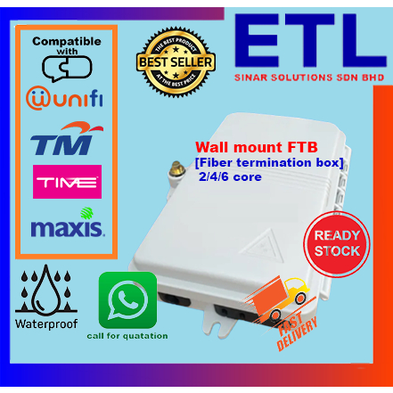 2/4/6-Port FTB Wall Mount Unifi/Fiber Termination Box/(Outdoor ...