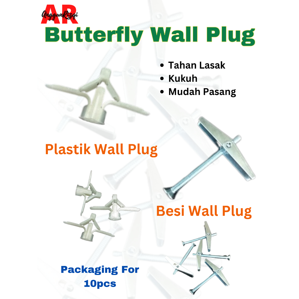 Butterfly Wall Plug Haavy Duty - Screw Wall Plug | Shopee Malaysia