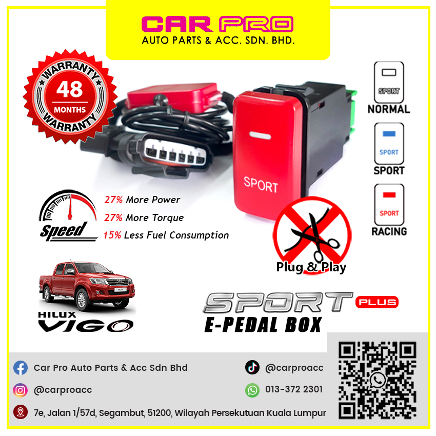 Toyota Hilux Vigo 2004 - 2015 EASYCAR E-Pedal GR Plus Box Accelerator Pedal Car Electronic ...