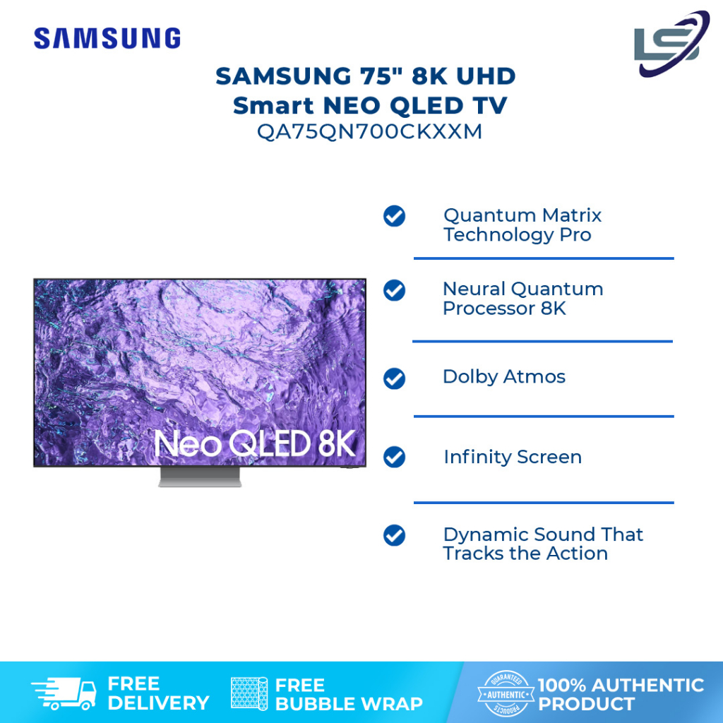 SAMSUNG 75" 8K UHD Smart NEO QLED TV QA75QN700CKXXM | Infinity One ...
