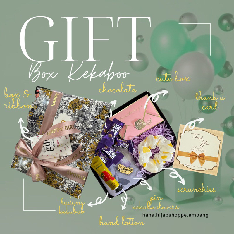 Gift Box Tudung Kekaboo Surprise Box - Hadiah / Birthday / Anniversary ...