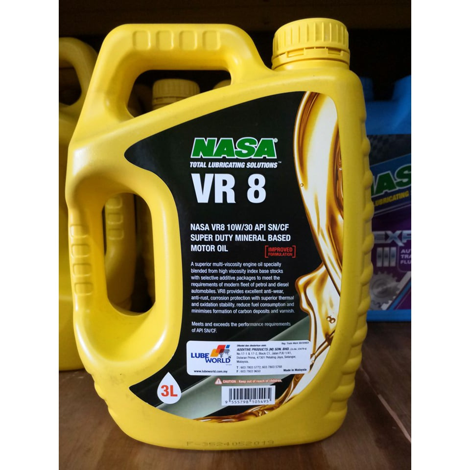 Nasa VR8 Engine Oil 10-30w 3 Liter mineral 5000k/kancil/kelisa/viva ...