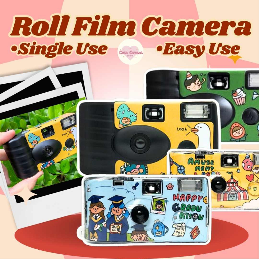 Single Use Roll Film Camera Flashing Light Cute Disposable Camera ...