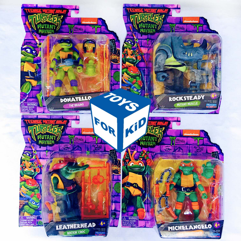 TMNT 4 Pack Set Teenage Mutant Ninja Turtles: Mutant Mayhem (Donatello ...
