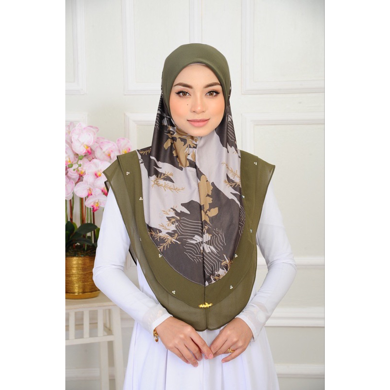 Tudung Corak 2 Layer Cotton Ribbed Batu | Corak Instant | Tudung ...