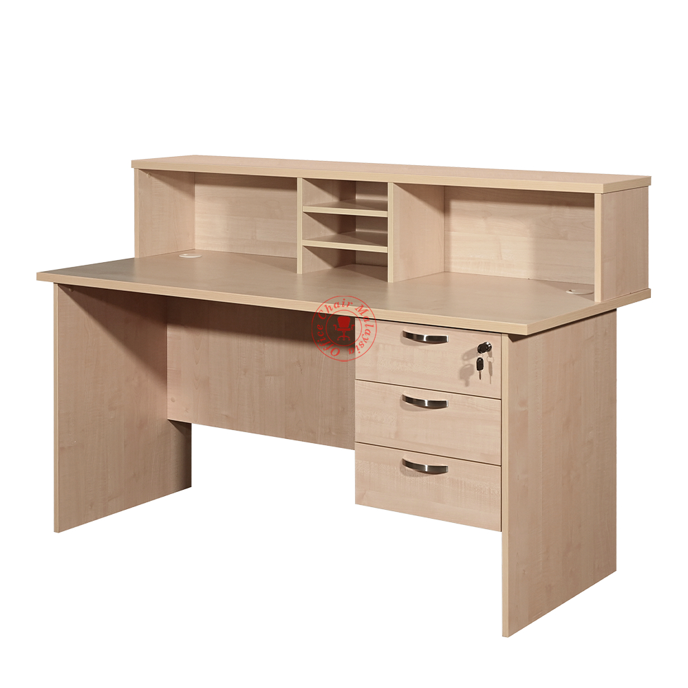 4ft 5ft 6ft Reception Counter Table with Fixed Pedestal / Cashier ...