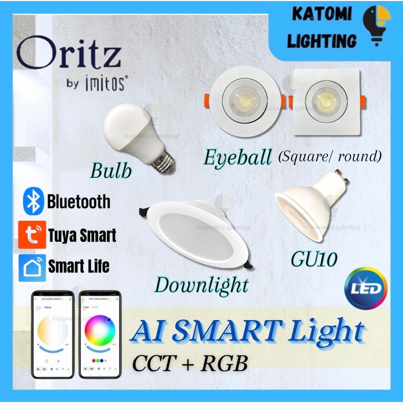 Oritz AI Smart Light Tuya Smart App Downlight Eyeball GU10 ABulb LED ...